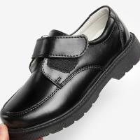 China TPR Outsole Pig Skin Kids Leather Shoes Buckle Strap Comfortable Dress Shoes Loafers for sale