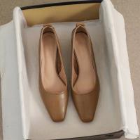 China Casual Leather Women Chunky Heel Shoes Cowhide Lining 5cm Height OEM / ODM for sale