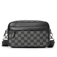 China Men's Casual Checkered Messenger Bag Waterproof Dacron Lining and Fashionable Design for sale