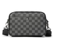 China Men's Casual Checkered Messenger Bag Waterproof Dacron Lining and Fashionable Design for sale