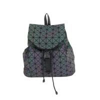 China Women Backpack Colorful Diamond Grid Night Glow Color Changing Backpack for sale