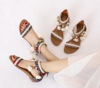 China Women Sandals Bohemian Slope Heel Sandals Seaside Sandals Roman Open Toe Sandals for sale