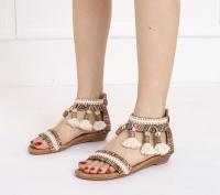 China Women Sandals Bohemian Slope Heel Sandals Seaside Sandals Roman Open Toe Sandals for sale