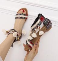 China Women Sandals Bohemian Slope Heel Sandals Seaside Sandals Roman Open Toe Sandals for sale