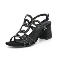 China Sandals Women One Line Sloping Heel Sandals Water Brick Fashionable Sandals for sale