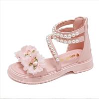 China Girl'S Sandals Cute Princess Soft Sole Flower Open Toe Sandals Beach Shoes for sale