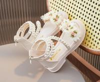China Girl'S Sandals Cute Princess Soft Sole Flower Open Toe Sandals Beach Shoes for sale