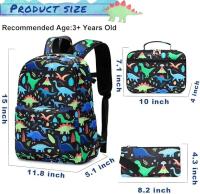 China Boys School Backpack Dinosaur Backpack With Lunch Box Pencil Case Three Piece Backpack Set for sale
