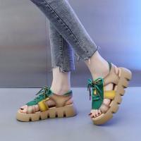 China Sandals For Women Sponge Cake Thick Soled Sandals Summer Fashionable Casual Sandals for sale