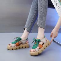 China Sandals For Women Sponge Cake Thick Soled Sandals Summer Fashionable Casual Sandals for sale