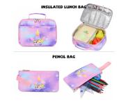 China Soft Polyester Inner Lining Preschool Unicorn Backpack with Lunch Box and Pencil Case for sale