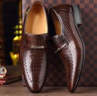 China High Quality Men Business Leather Shoes Imitating Crocodile Pattern Leather Shoes for sale