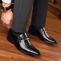China High Quality Men Business Leather Shoes Imitating Crocodile Pattern Leather Shoes for sale