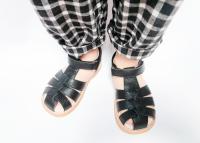 China Three Colors Cow Leather Unisex Kids Sandals Shoes for sale