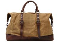 China Genuine Leather Oversized Outdoor Duffle Bag Smooth Zipper Closure for sale