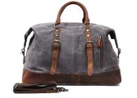 China Genuine Leather Oversized Outdoor Duffle Bag Smooth Zipper Closure for sale