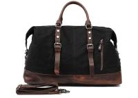 China Genuine Leather Oversized Outdoor Duffle Bag Smooth Zipper Closure for sale