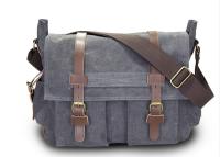 China High Grade Cotton Canvas Mens Crossbody Computer Bag Waterproof SLR Camera Bag for sale