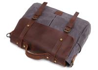 China Wax Oil Canvas Mens Crossbody Computer Bag With Laptop Compartment Full Grain Leather for sale