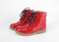 China Waterproof Zipper Patent Leather Baby Walking Shoes Anti Slippery Autumn / Winter for sale