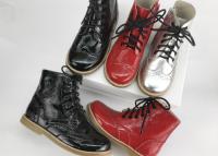 China Waterproof Zipper Patent Leather Baby Walking Shoes Anti Slippery Autumn / Winter for sale