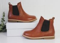 China Autumn Winter EU22 Kids Leather Walking Boots for sale