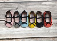 China Sheepskin Leather Rubber Bowknot Baby Kids Shoes for sale
