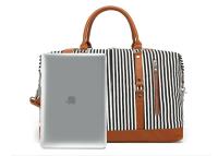 China Ladies Sports Activity Canvas Striped Duffle Bag for sale