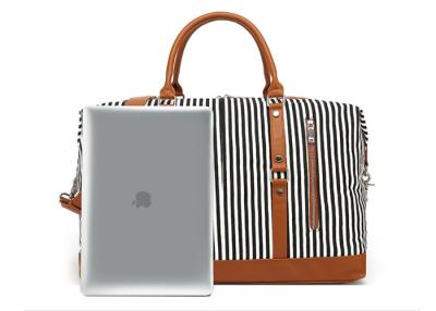 China Ladies Sports Activity Canvas Striped Duffle Bag for sale