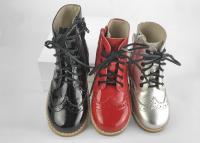 China Waterproof EU 23-30 Kids Leather Boot Oxfords Ankle Boots Zipper Slip Genuine Leather for sale