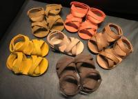 China Rubber Sole Open Toe Leather Baby Walking Shoes for sale