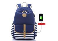 China USB Charge Stripe Children School Bag for sale
