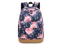 China Camping Flowers Bud Kids Canvas Backpack for sale