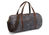 China Waxed Canvas Travel Duffel Bag Waterproof Genuine Leather Travel Weekend Bags for sale