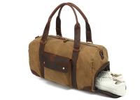 China 4 Colors Waterproof Overnight Bag Cowhide Leather Canvas Carry On Bag for sale