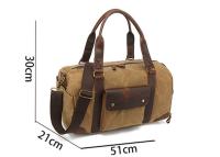 China 4 Colors Waterproof Overnight Bag Cowhide Leather Canvas Carry On Bag for sale