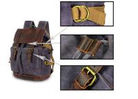 China Fits 14 Inch Laptop Canvas Rucksack Casual Daypack for sale
