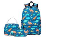 China Blue Dinosaur Polyester Lining Kids School Backpack Waterproof Lightweight for sale