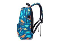 China Blue Dinosaur Polyester Lining Kids School Backpack Waterproof Lightweight for sale