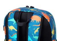 China Blue Dinosaur Polyester Lining Kids School Backpack Waterproof Lightweight for sale