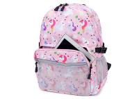 China Soekidy Pink Unicorn Polyester Toddler School Backpack With Lunch Bag Pencil Case for sale