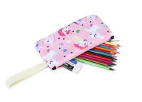 China Soekidy Pink Unicorn Polyester Toddler School Backpack With Lunch Bag Pencil Case for sale