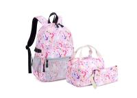 China Pink Unicorn 3pcs Lightweight School Backpack Girls Backpack for Kids Schoolbag for sale