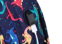 China Waterproof Zipper Closure Kids School Backpack Boys USB Port Daypack for sale