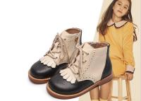 China Lace Up Fashion Side Zipper Kids Oxford Boots for sale