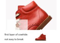 China Wear Resistant Rubber Outsole Girls Leather Boots Warm Winter Toddler Kids Boots for sale