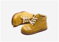 China Pigskin Lining Round Head Kids Work Boots Real Leather First Layer for sale