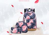 China Camping Flowers Bud Kids Canvas Backpack for sale