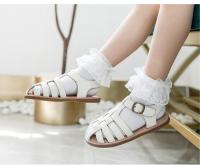 China White Little Girls Princess Dress Shoes Wearproof Leather Sandals Shoes for sale