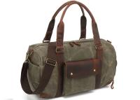 China Large Polyester Lining Carry On Weekender Bag Waxed Canvas Duffel Tote Bag for sale